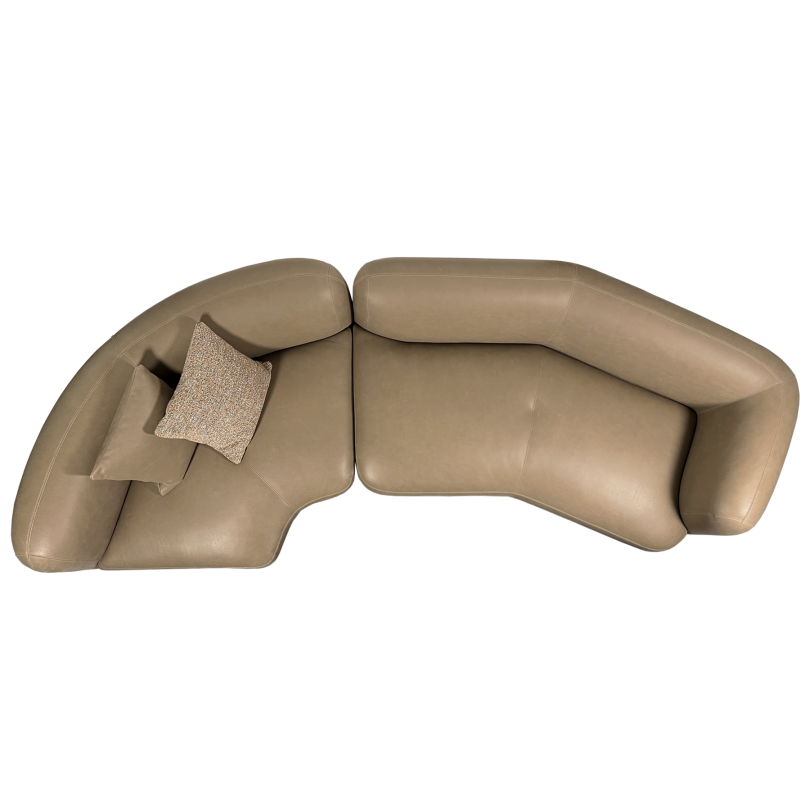 LOR-LOR Angled Three Seater Corner Sofa | Nubuck Leather